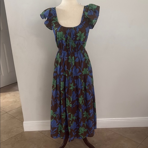 Moon River | Dresses | Moon River Blue And Green Floral Maxi Dress ...